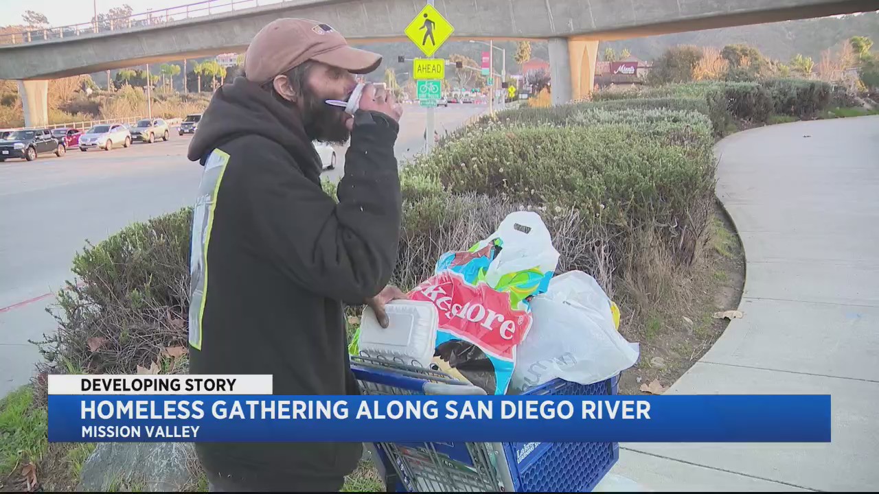 Homeless Gathering Along San Diego River Fox 5 San Diego And Kusi News