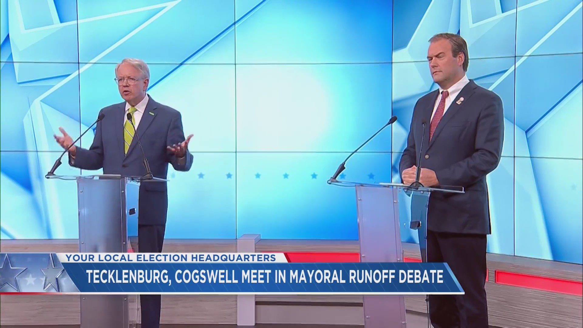 Tecklenburg Cogswell Meet In Mayoral Runoff Debate Wcbd News 2