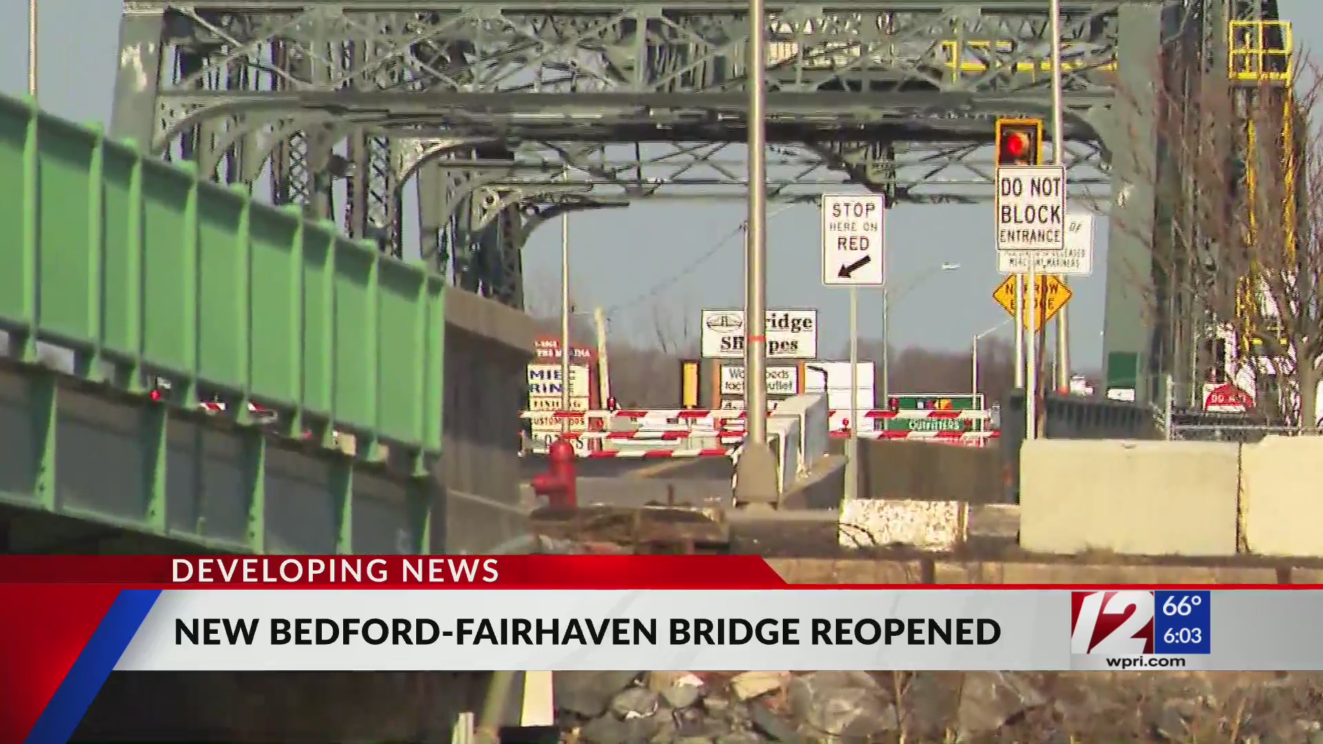 New Bedford-Fairhaven Bridge reopens to traffic after getting stuck ...