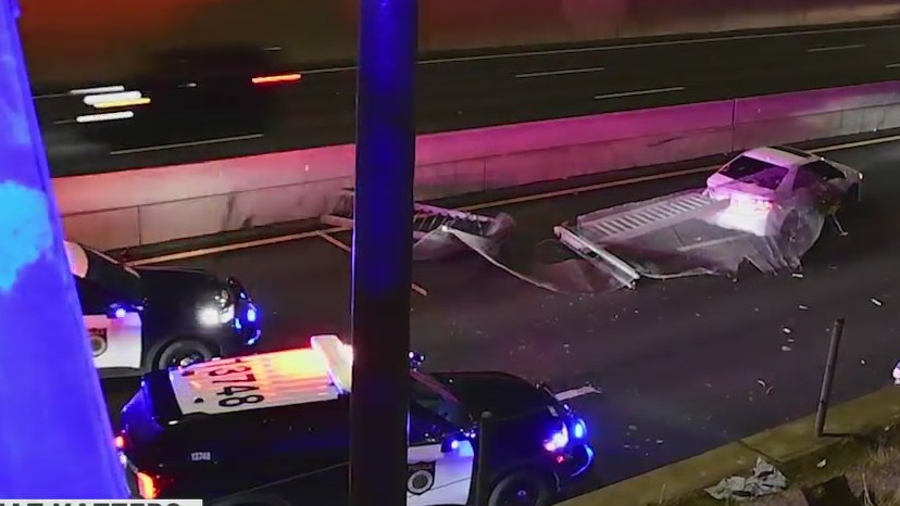 Big rig hits guardrail, sends it into the eastbound lanes of Business ...