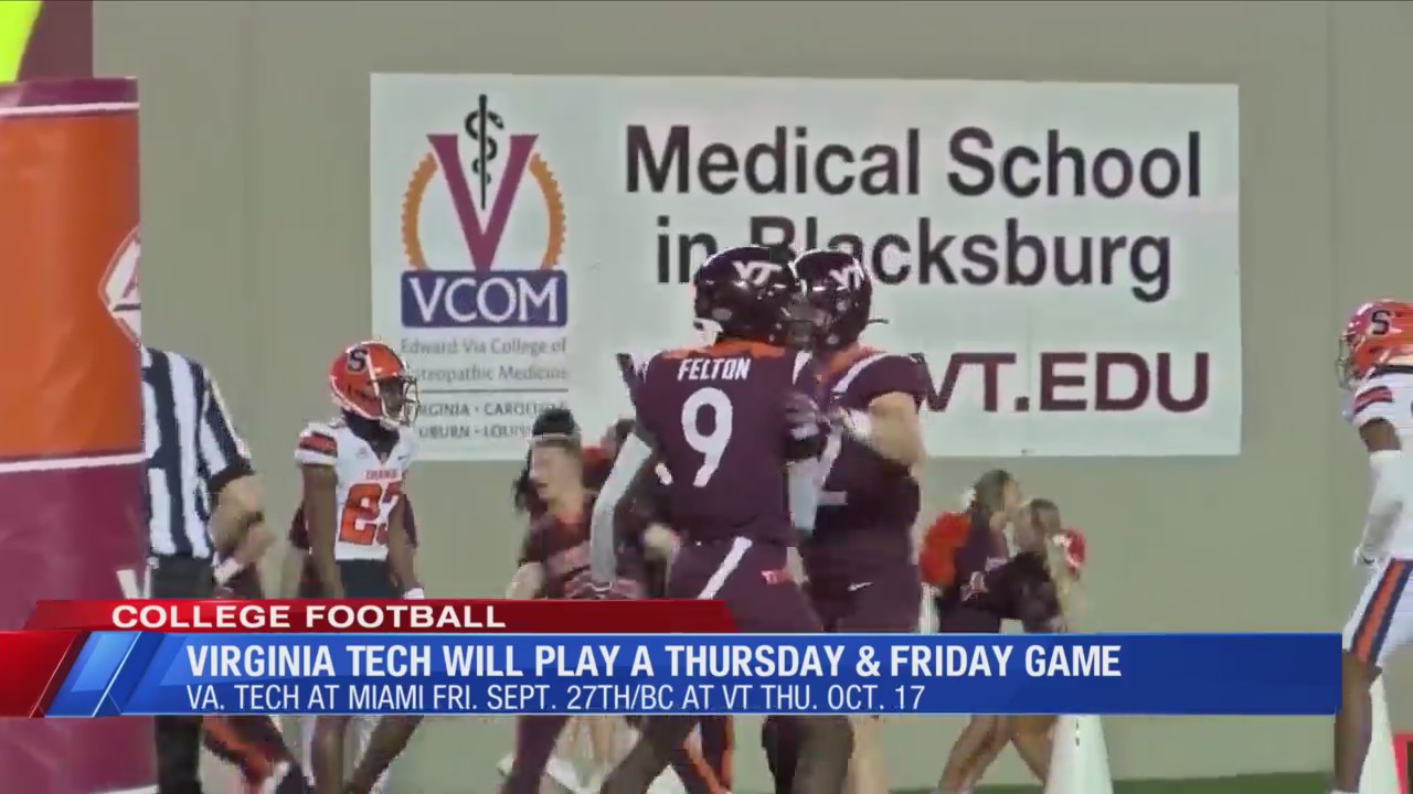 Virginia Tech football to play a Thursday game and Friday game in 2024 ...