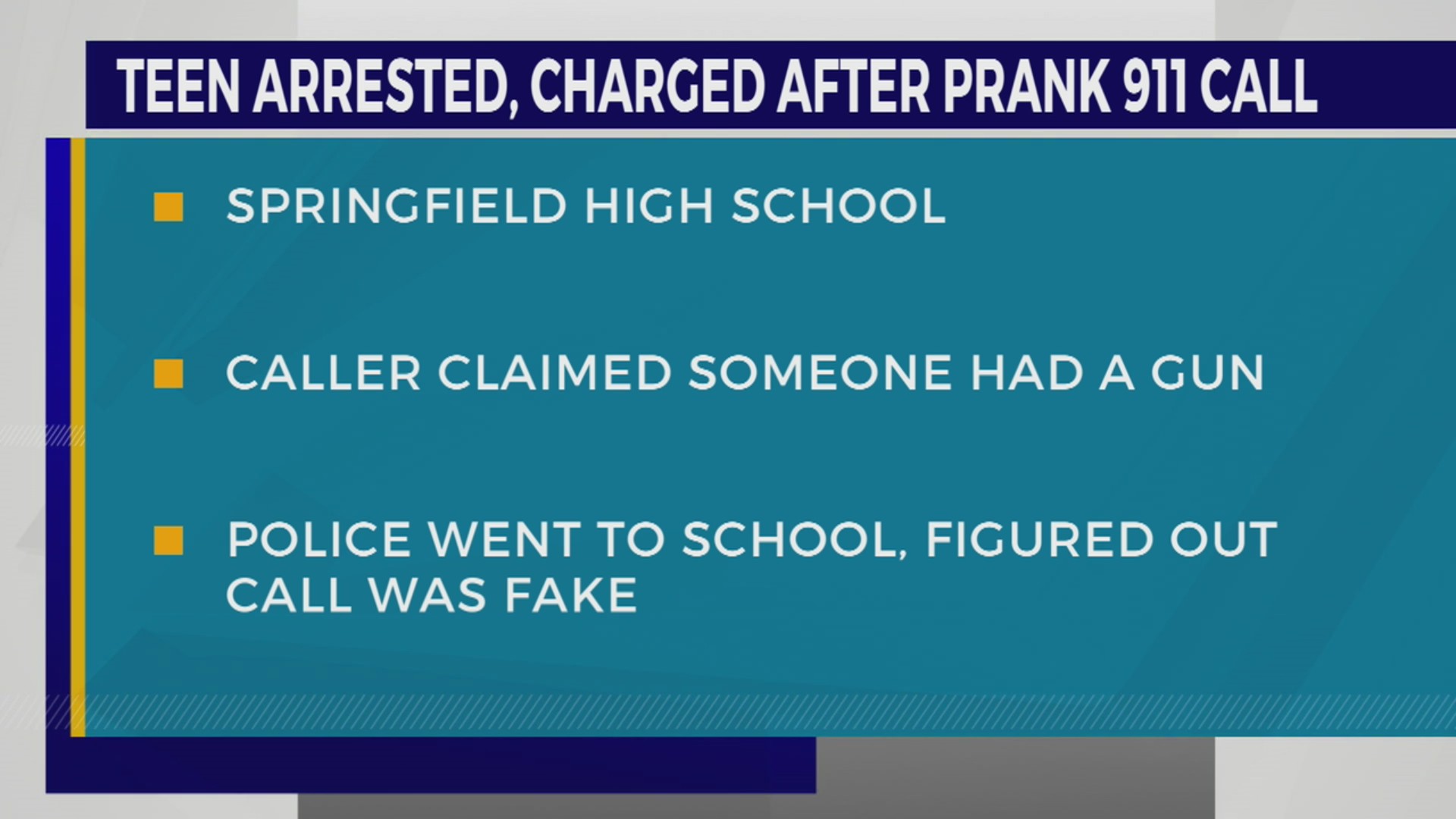 Student accused of making prank call about gun at Springfield High ...