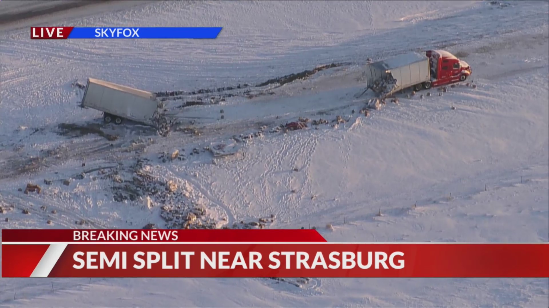 Semi split in half near Strasburg – FOX31 Denver