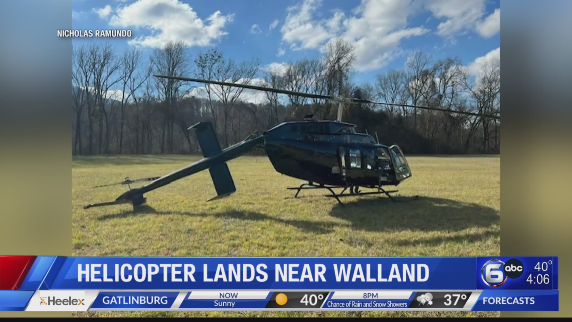Helicopter Lands Near Walland – WATE 6 On Your Side