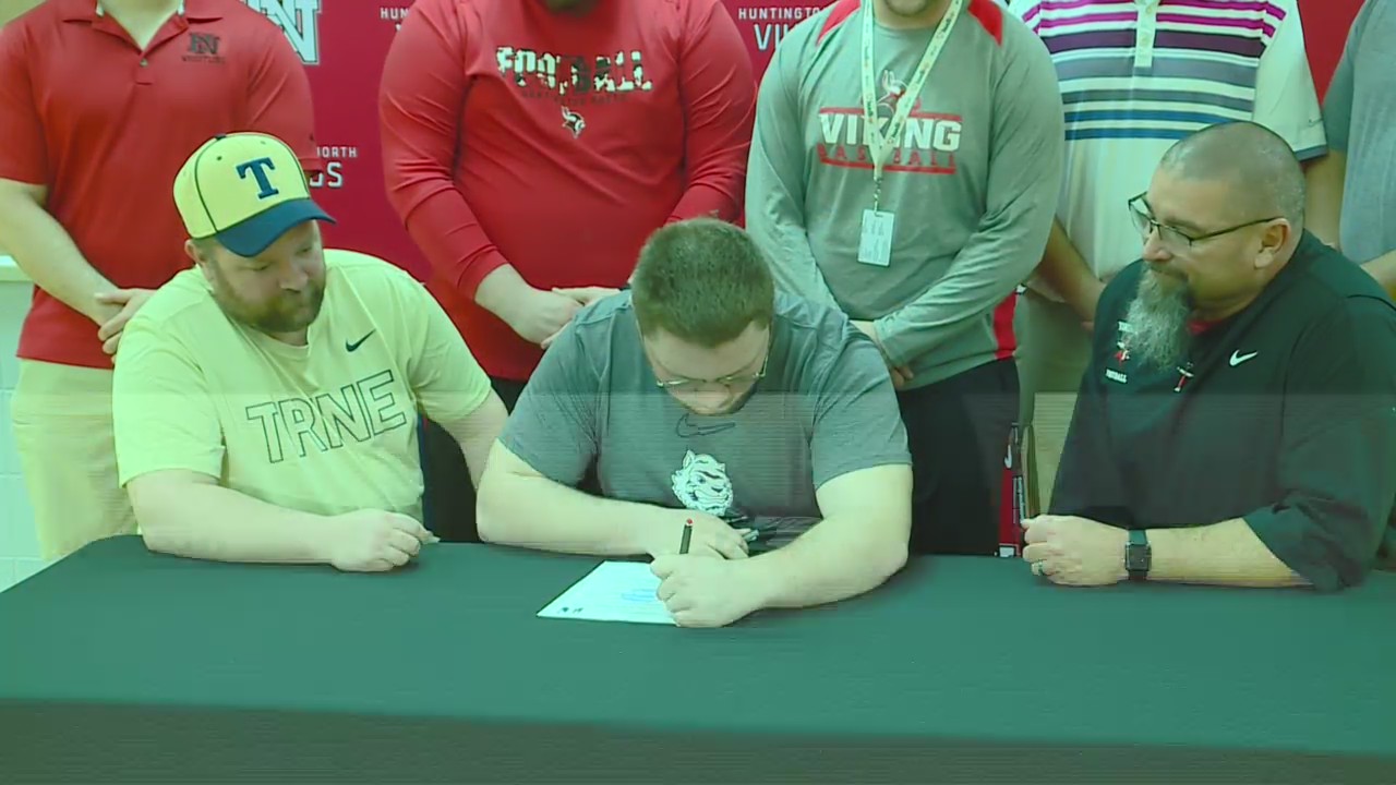 Huntington North’s Gavin Babb signs with Trine for football and ...
