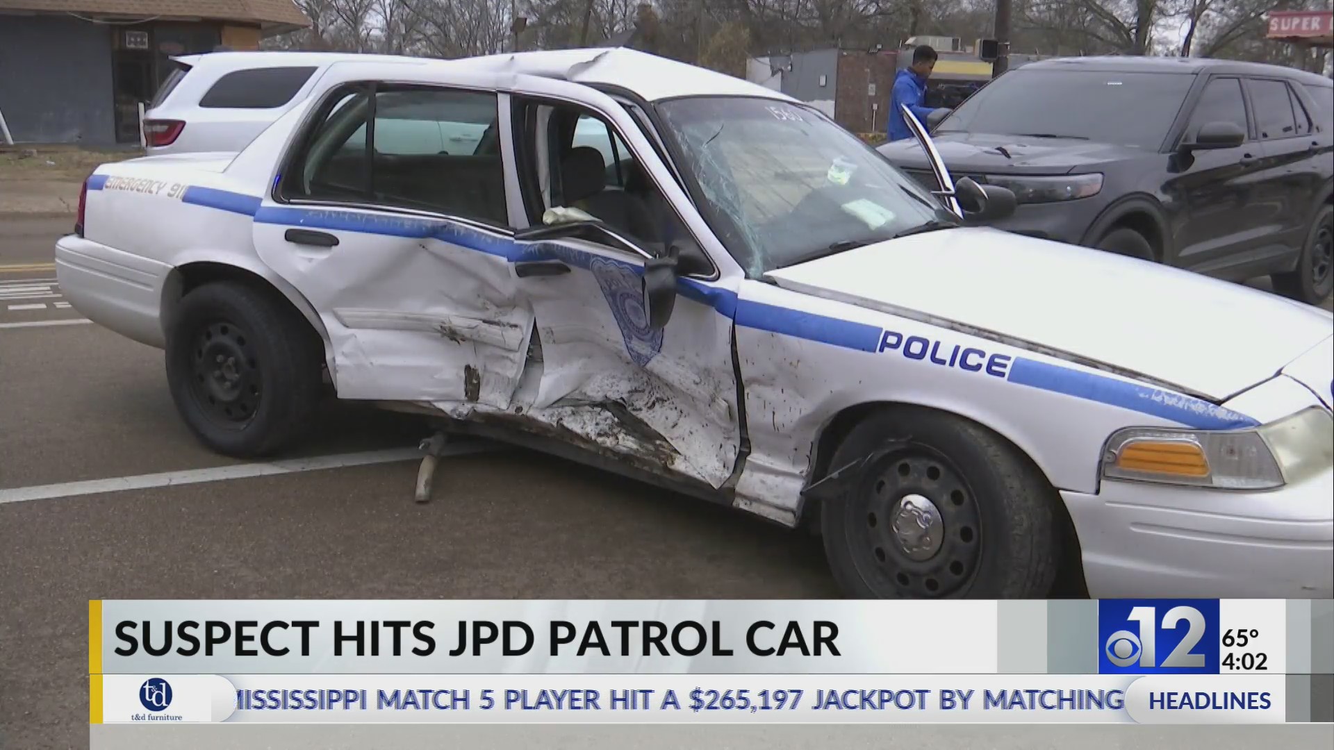 Jackson police officer injured after suspect crashes into patrol car – WJTV