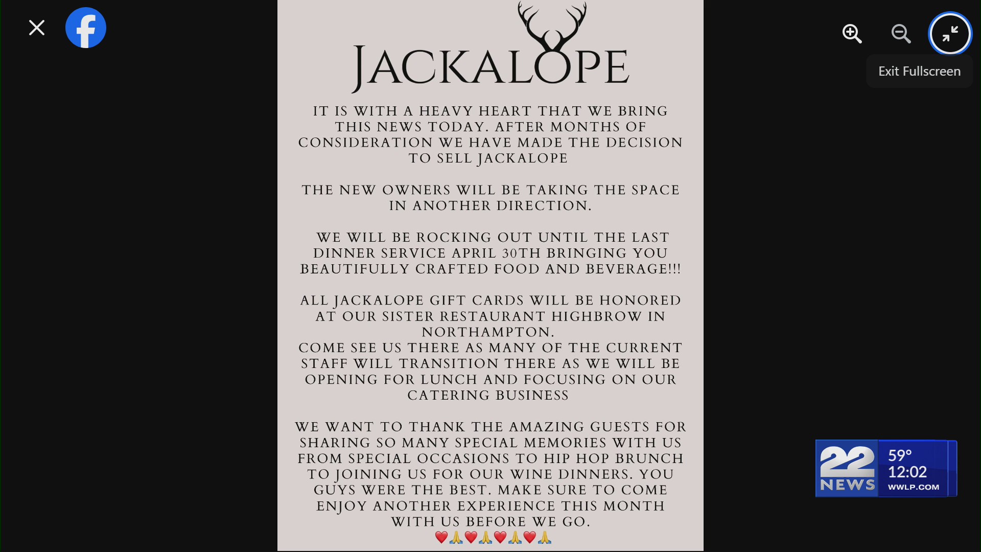 Jackalope Restaurant in Springfield sold to new owners – WWLP