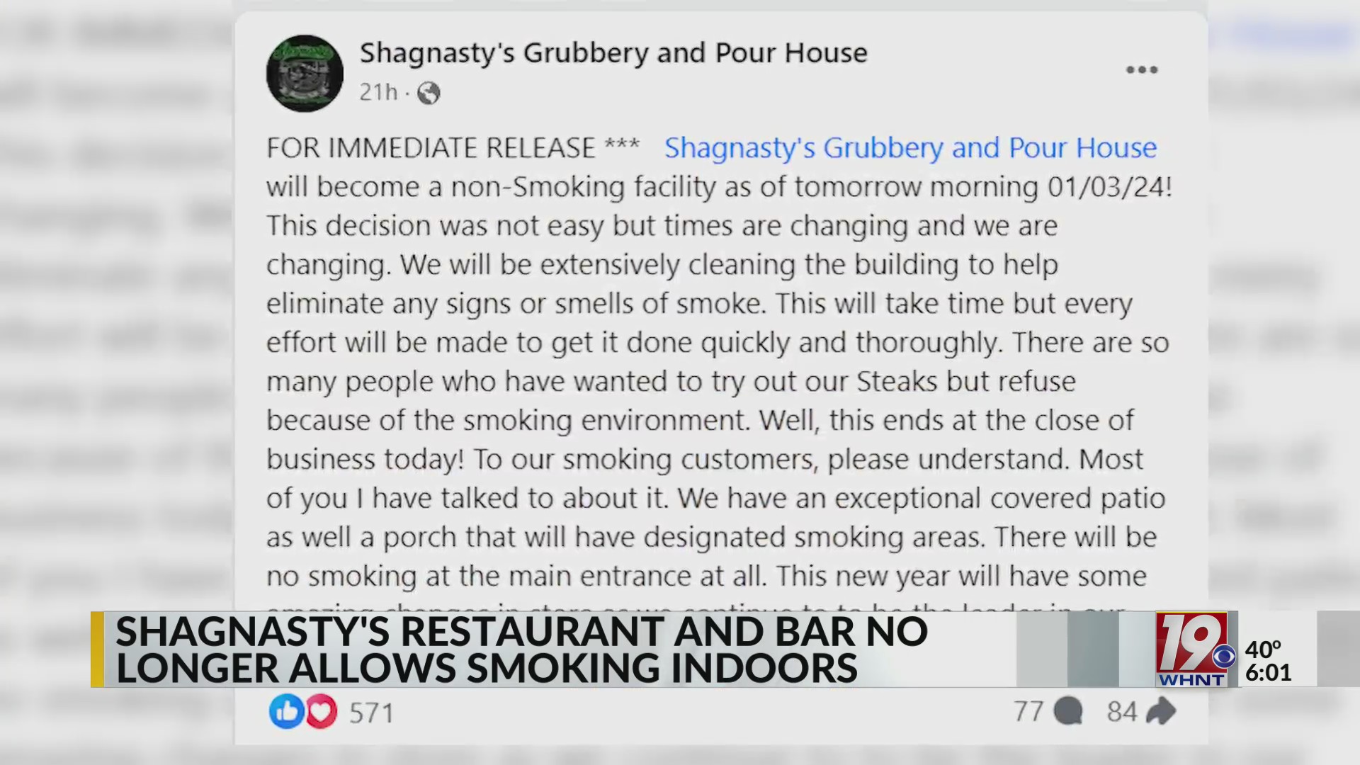 Shagnasty’s Grubbery and Pour House No Longer Allows Smoking Indoors ...