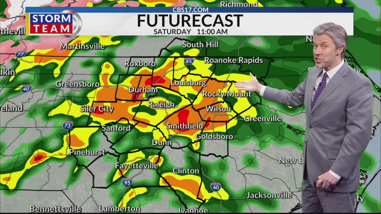 Wes Hohenstein Freezing Rain Breakdown NC Forecast CBS 17 Friday ...