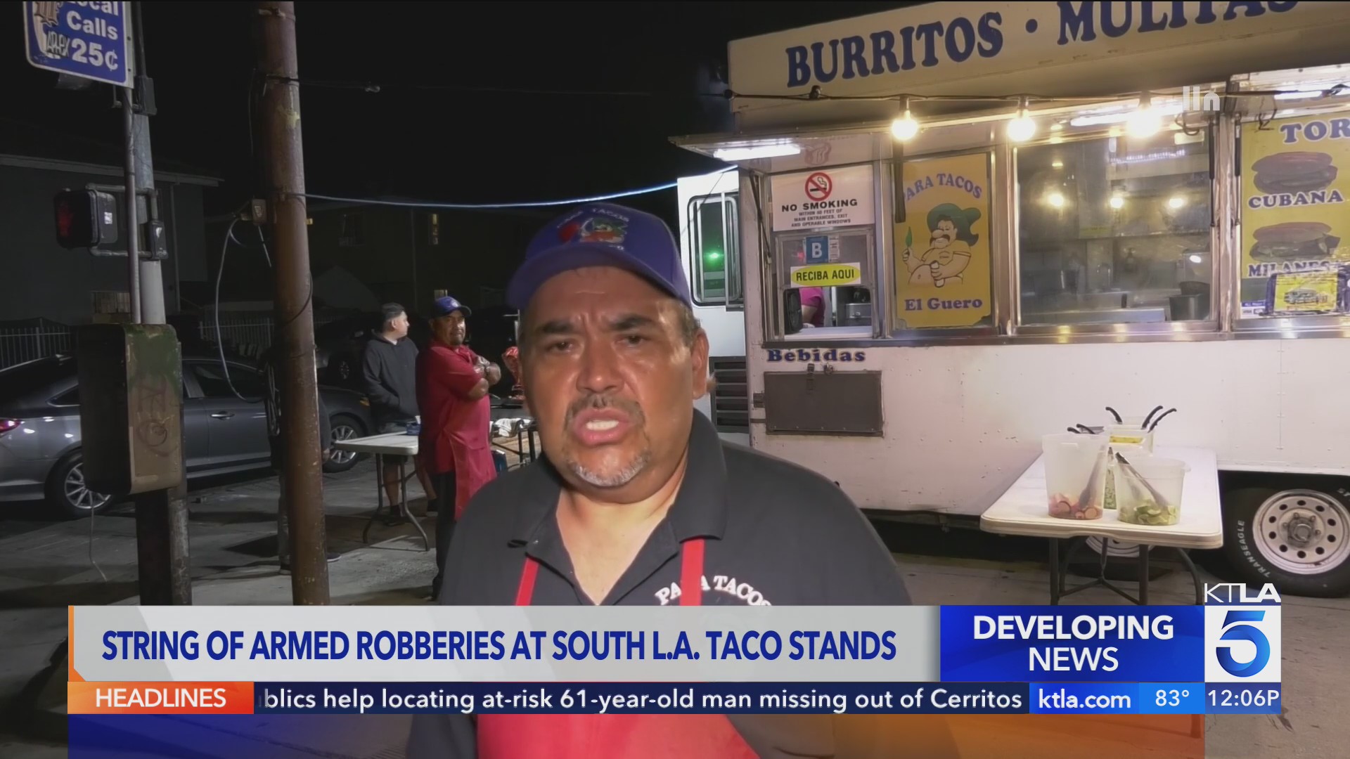 4 South Los Angeles taco stands robbed at gunpoint, police say – KTLA