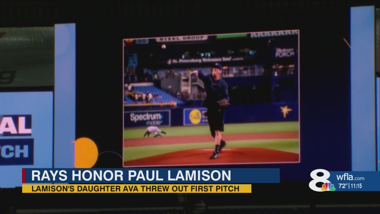 Paul Lamison’s daughter throws first pitch as Rays remember life and ...
