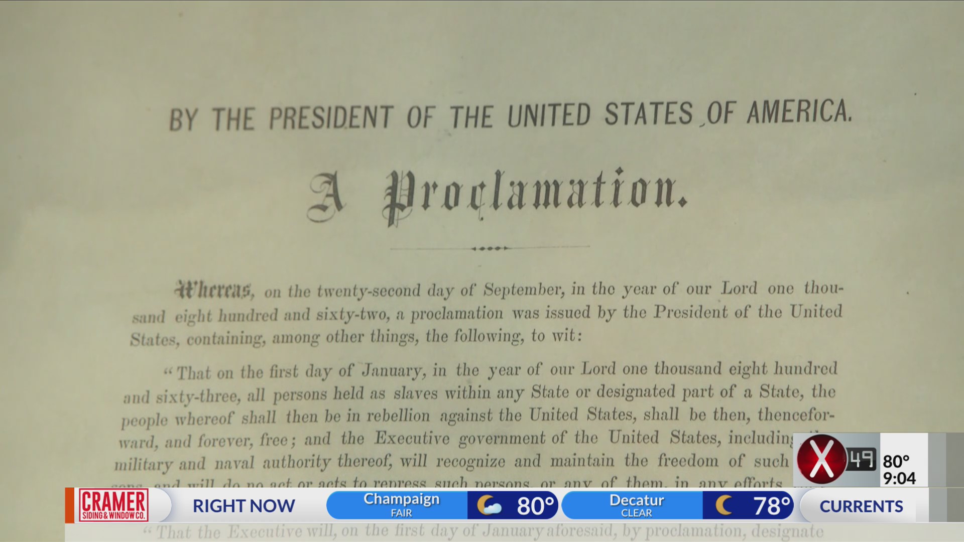ALPLM to display copy of Emancipation Proclamation in Springfield ...