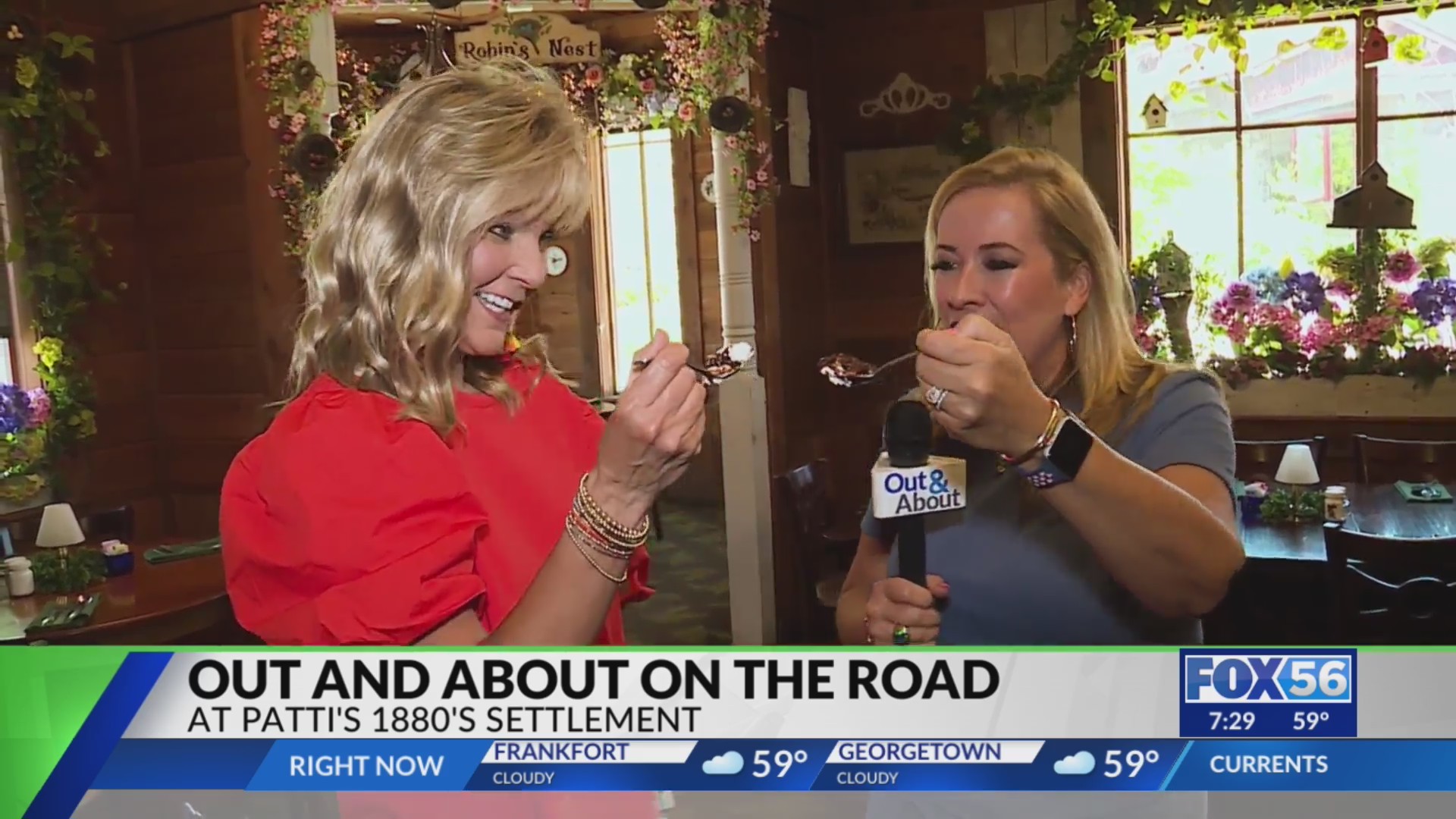 Ann Martin shows off the food at Patti’s 1880’s Settlement – FOX 56 News