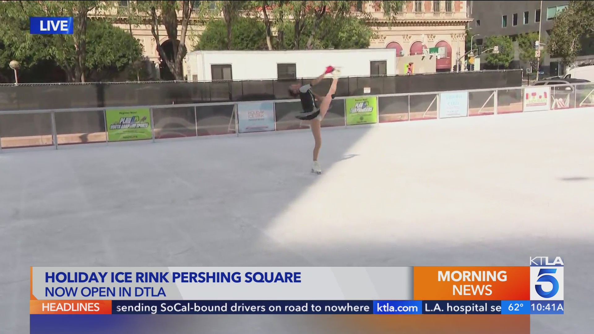 Holiday Ice Rink at Pershing Square (10 a.m.) – KTLA
