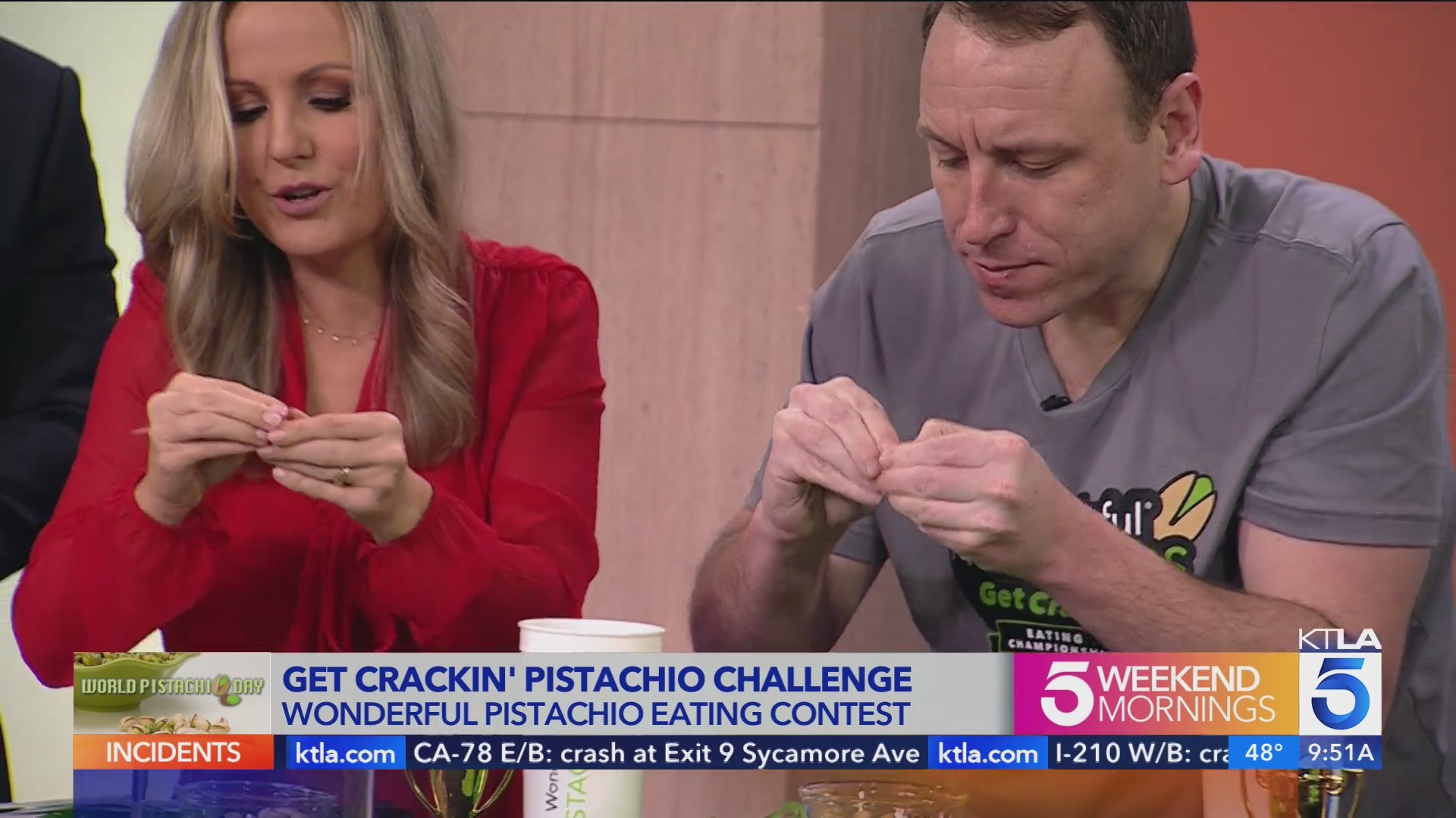 Lauren Lyster beats competitive eating champ Joey Chestnut in pistachio ...