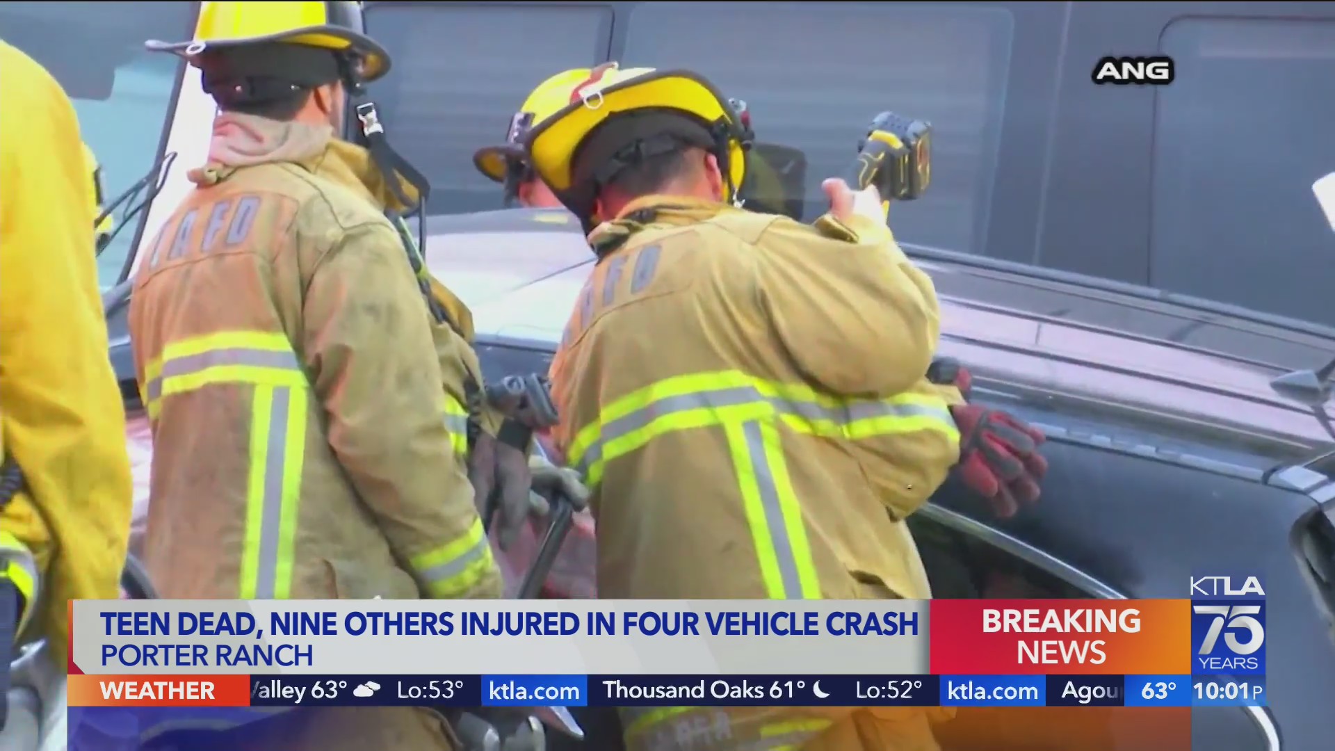 3-car Porter Ranch crash kills teen boy, injures 9 others – KTLA