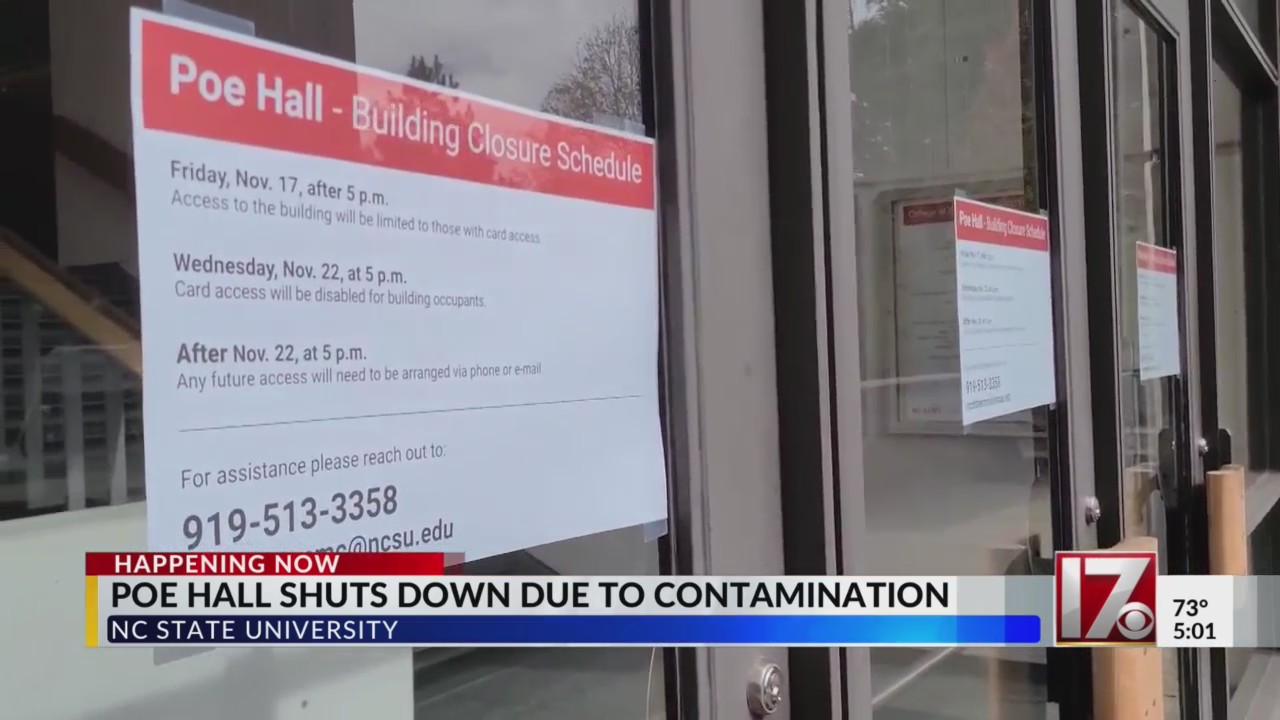 Poe Hall at NC State shuts down because of contamination – CBS17.com