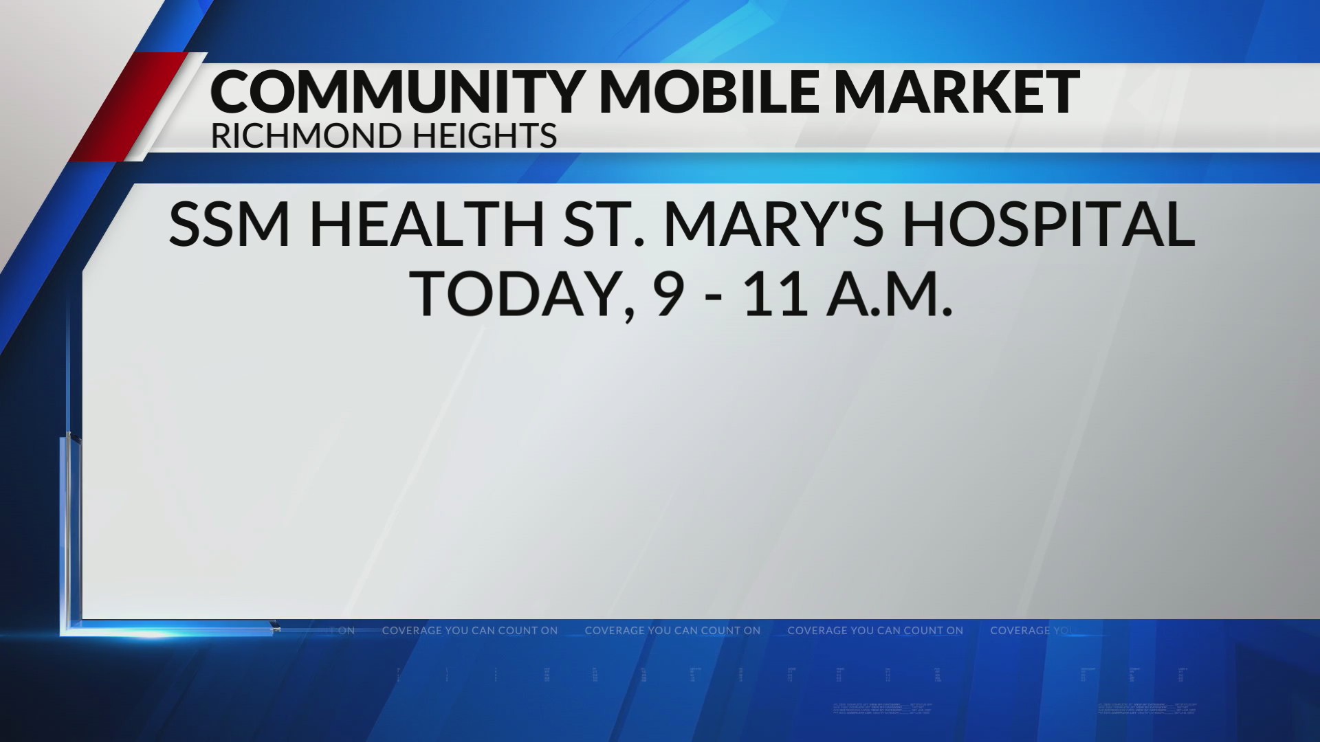 SSM Health St. Mary’s Hospital hosting drive-through community mobile market today – FOX 2
