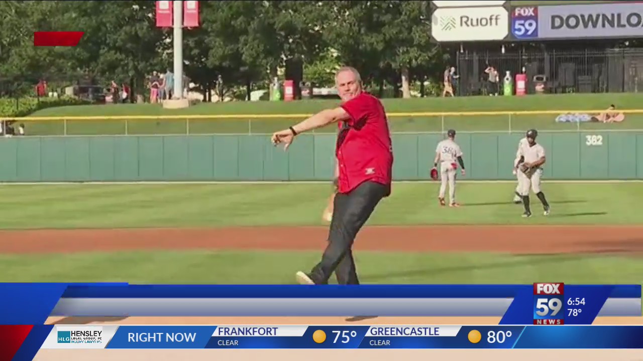 FOX59’s Brian Wilkes throws first pitch at Indians game – Fox 59