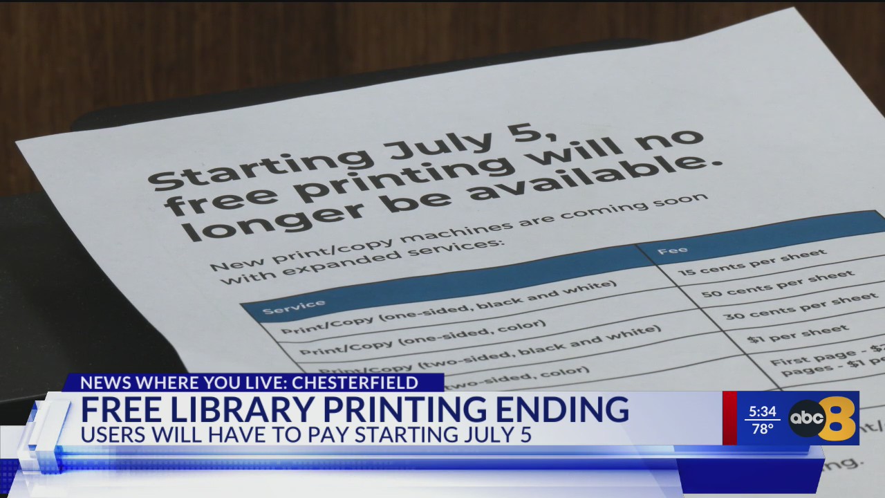 Chesterfield County Public Libraries to soon cut limited free printing ...