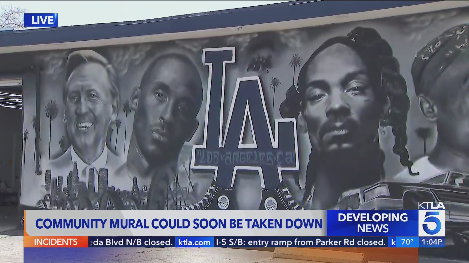 Mural in Bellflower depicting L.A. greats could be taken down – KTLA