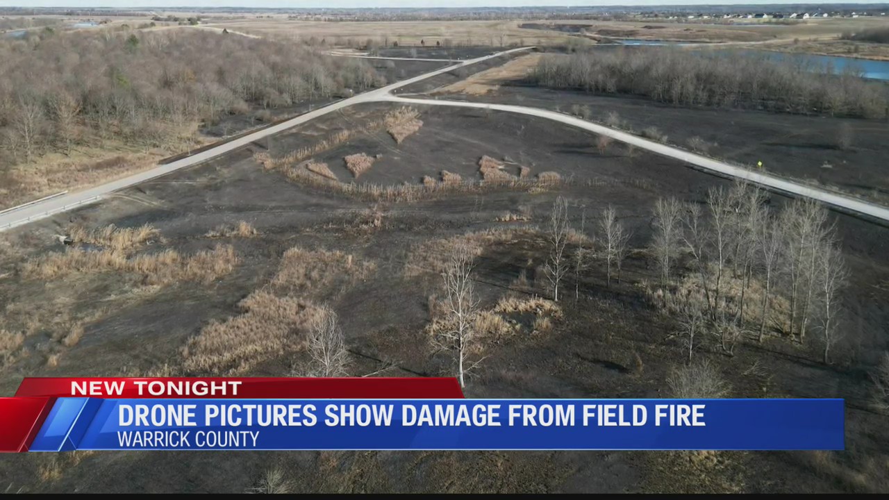 Drone pictures show damage from field fire – Eyewitness News (WEHT/WTVW)
