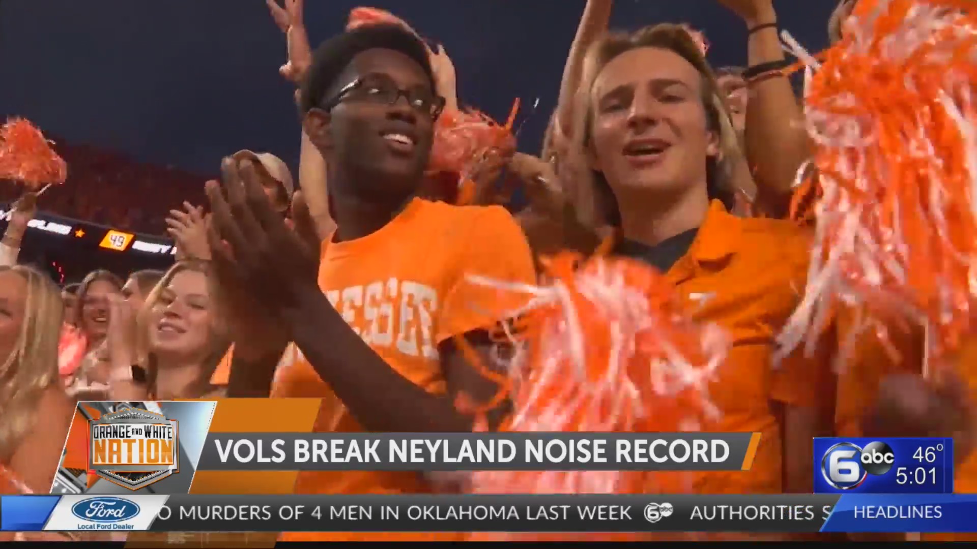 Cheers during Tennessee vs Alabama game break Neyland noise record ...