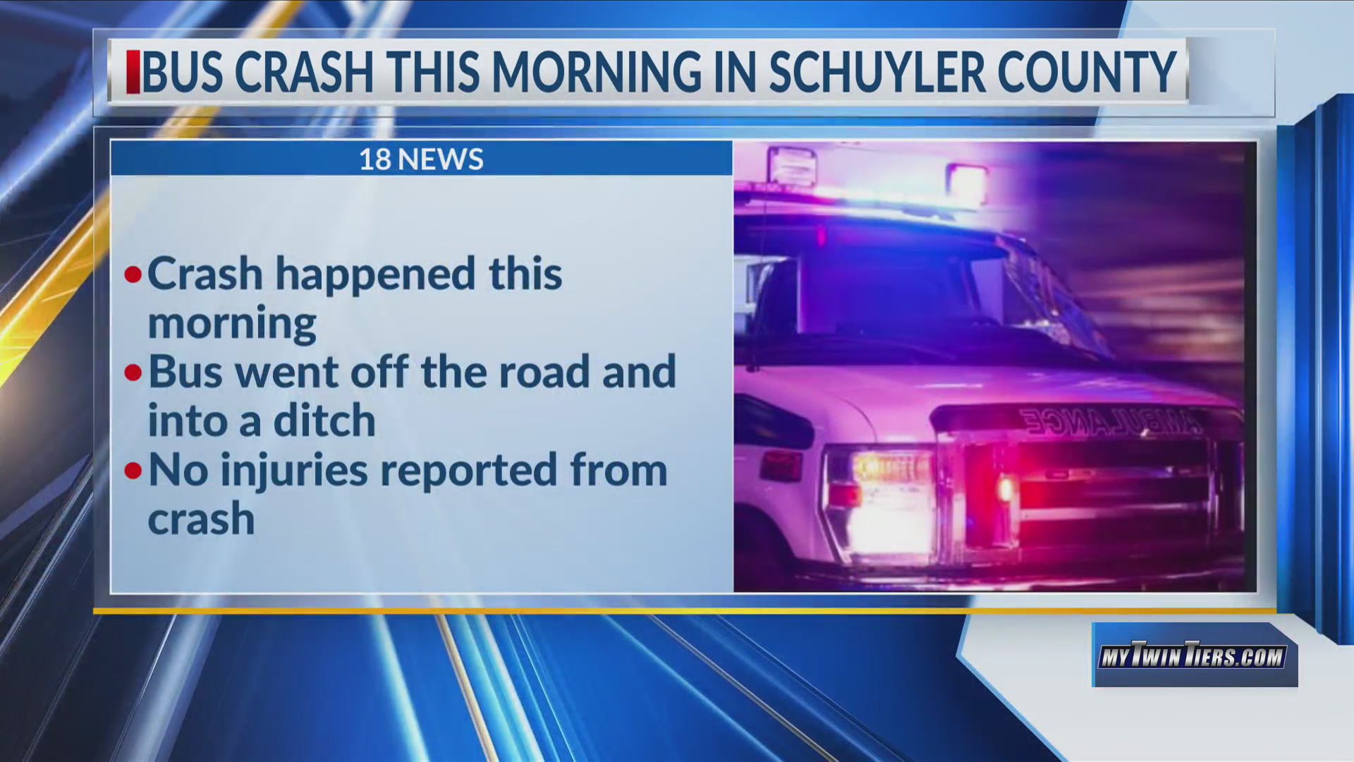 Bus crash in Montour Falls blocks roadway; no injuries reported – WETM ...