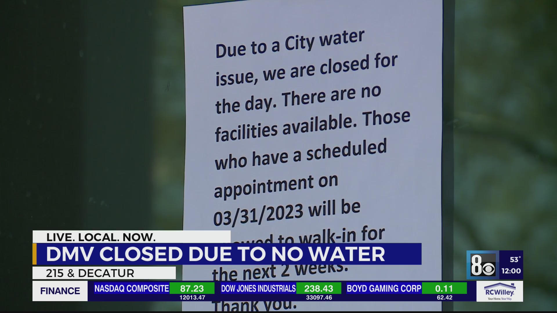 DMV office on Decatur closes Friday because of water issues – KLAS