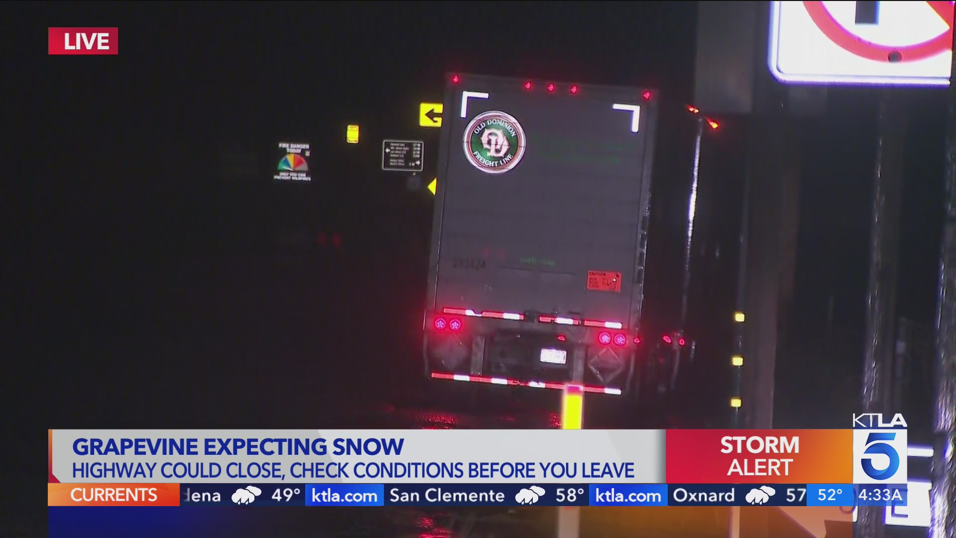 Storm expected to bring snow to Grapevine Thursday – KTLA