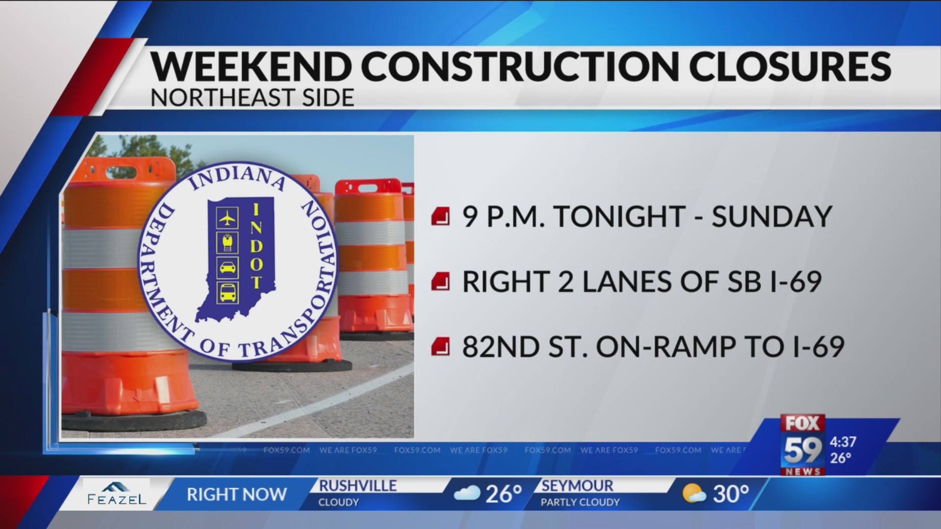 Watch for road work this weekend on Indy’s NE side – Fox 59