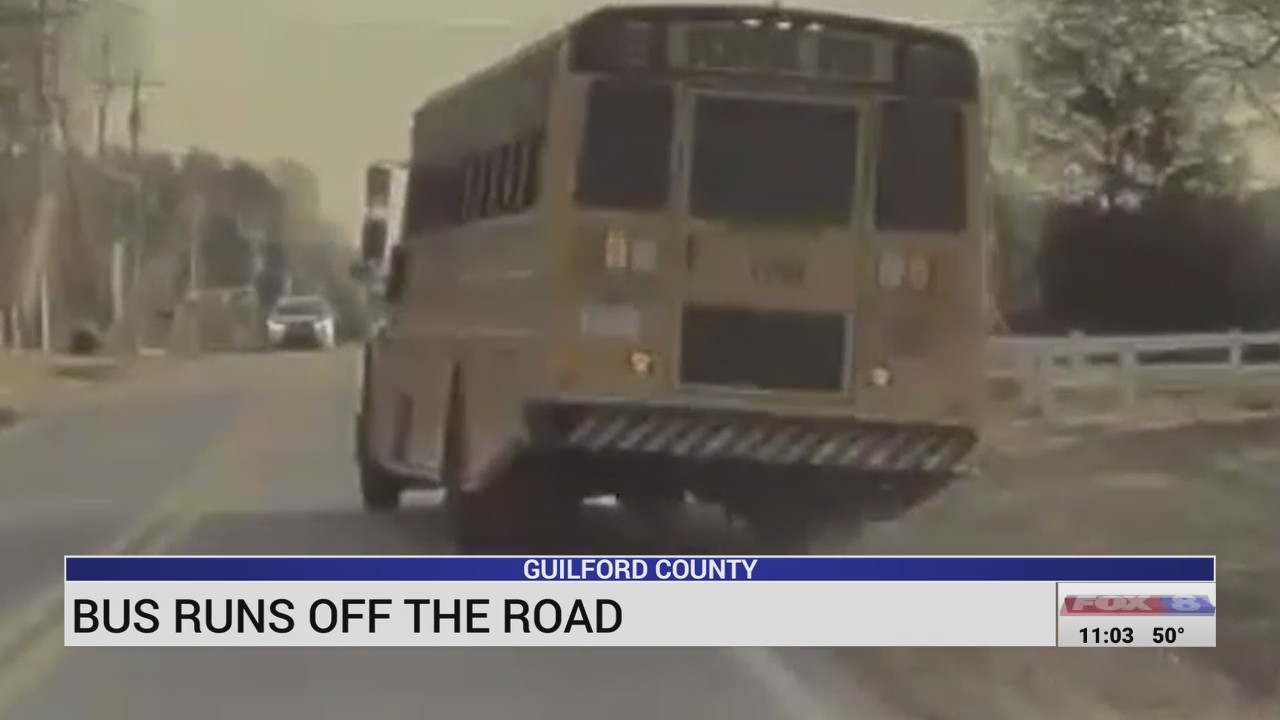Driver captures video of Guilford County school bus running off road ...