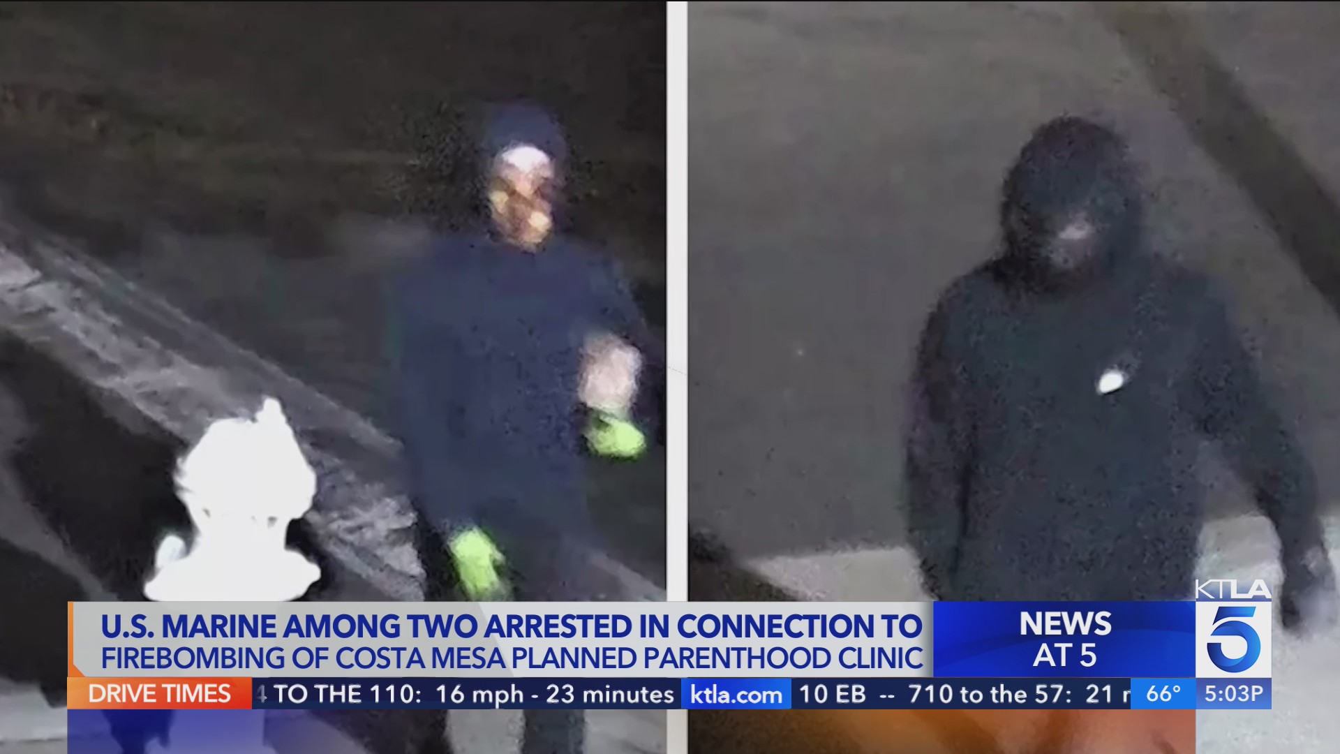 U.S. Marine among 2 arrested in connection to firebombing of Planned Parenthood – KTLA