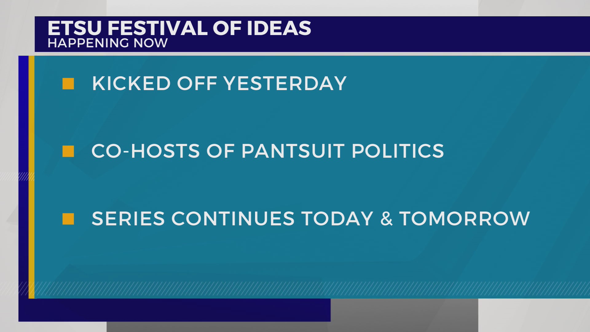 ETSU’s ‘Festival of Ideas’ kicks off public event – WJHL | Tri-Cities ...
