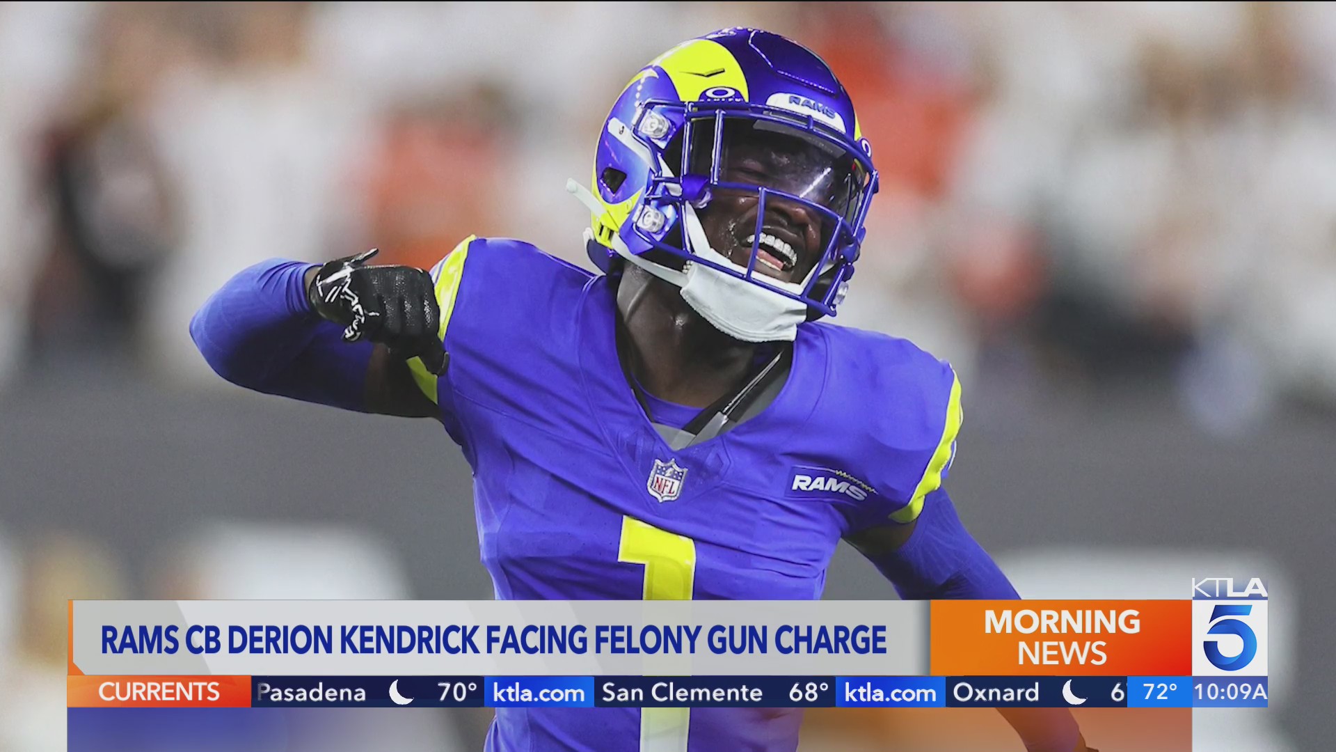 Rams cornerback Derion Kendrick found with weapon in vehicle hours ...