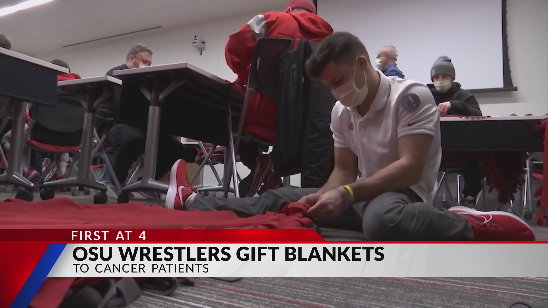 OSU wrestling team delivers blanket donations to James Cancer Hospital ...