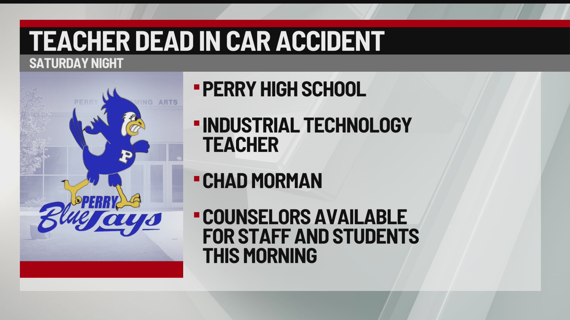 Perry teacher dies in weekend vehicle crash – who13.com