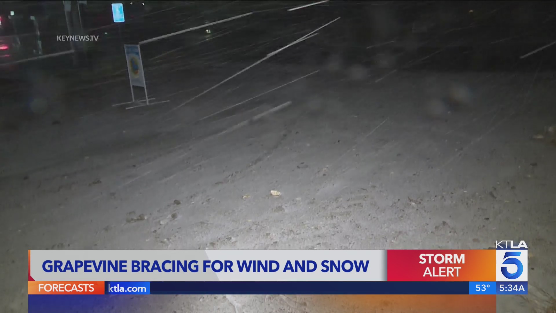Grapevine hit with wind, snow & poor visibility – KTLA