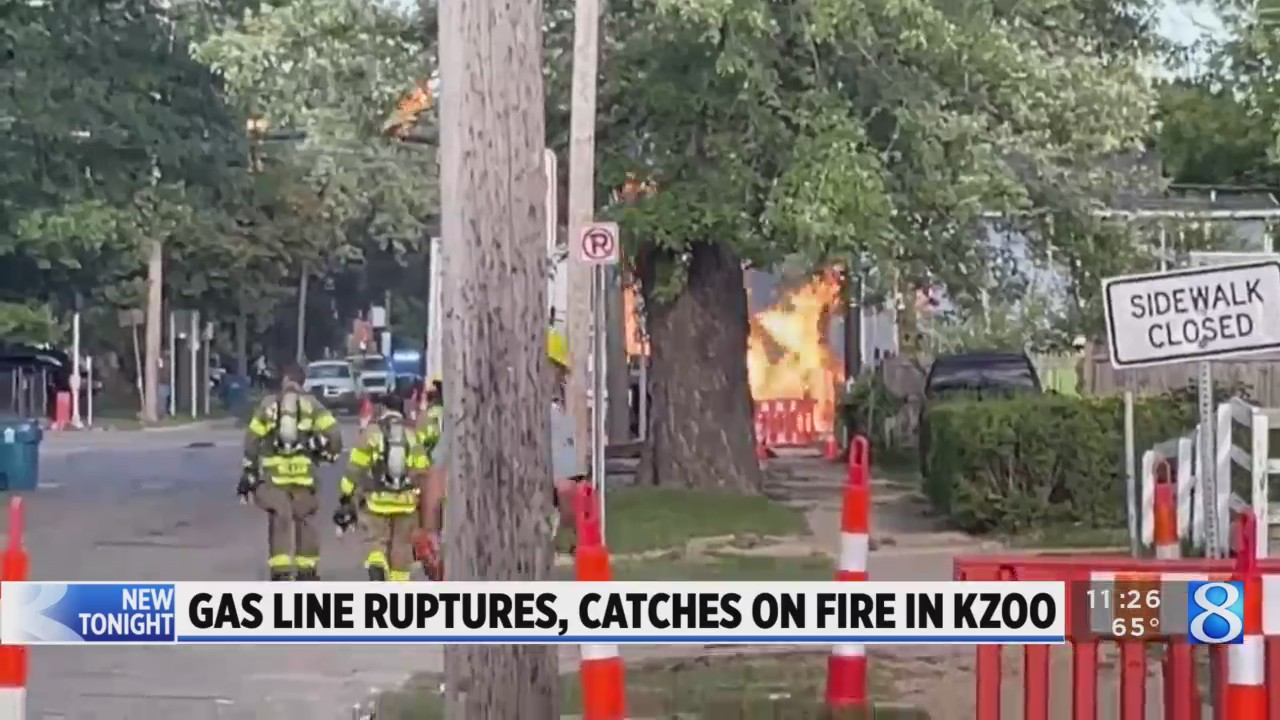 Gas main leak causes fire in Kalamazoo – WOODTV.com