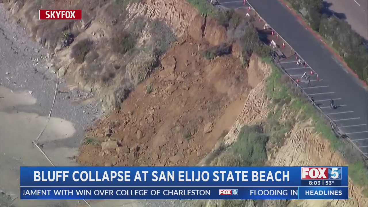 Bluff Collapses At San Elijo State Beach – FOX 5 San Diego & KUSI News
