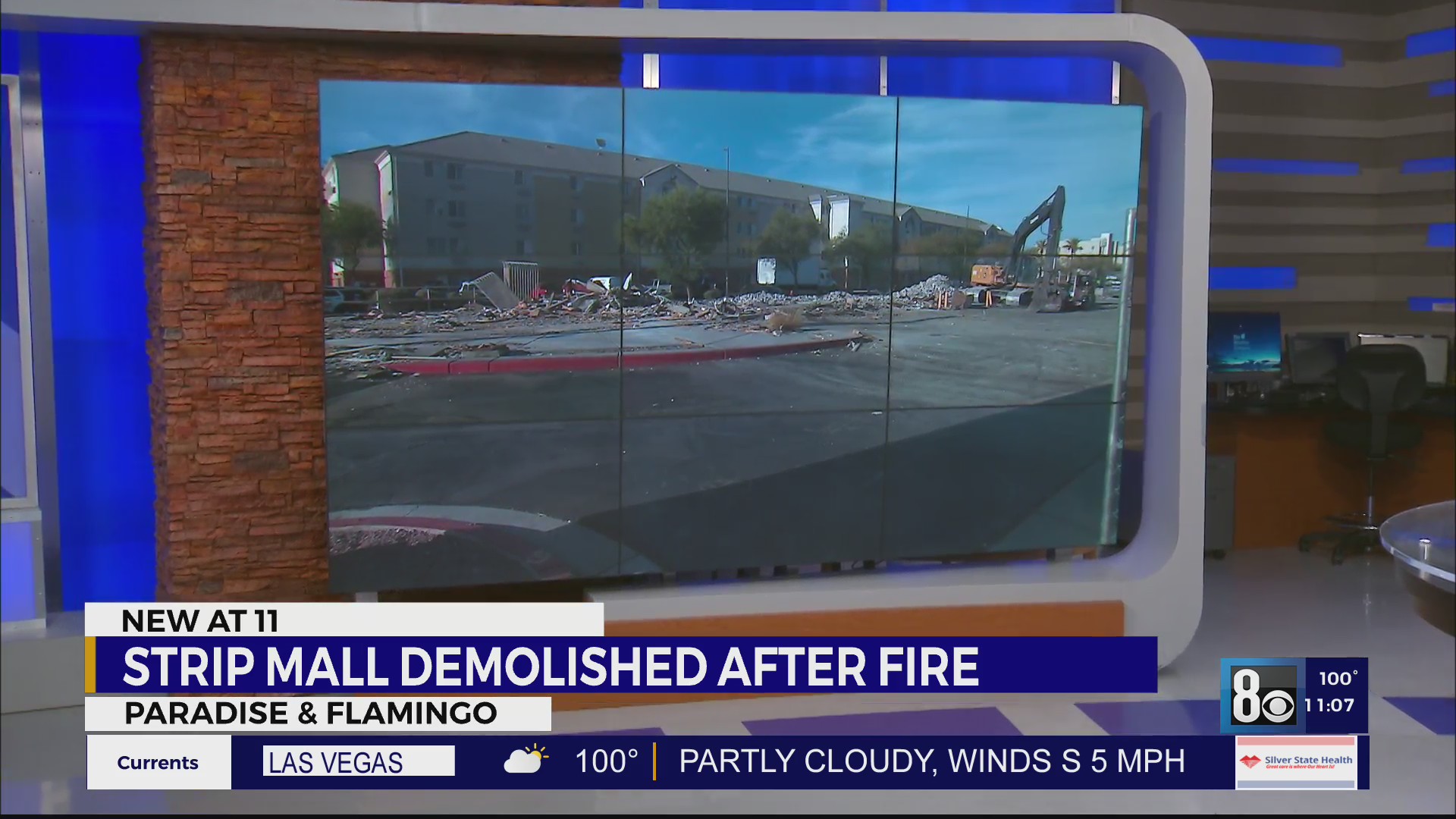 Strip Mall demolished after fire – KLAS