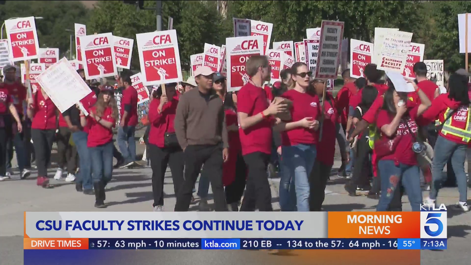 Unionized faculty members on strike at Cal State L.A. as final exams ...