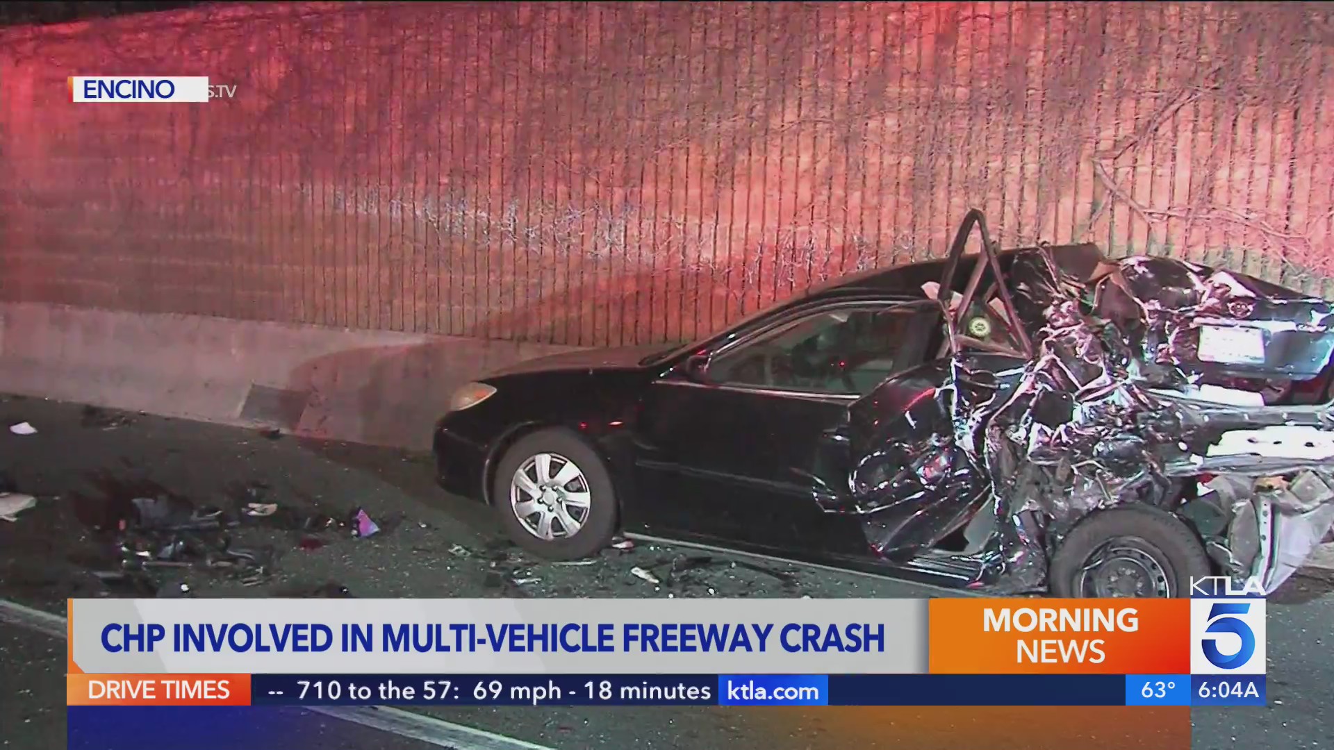 CHP unit involved in violent multi-vehicle crash on 101 Freeway – KTLA
