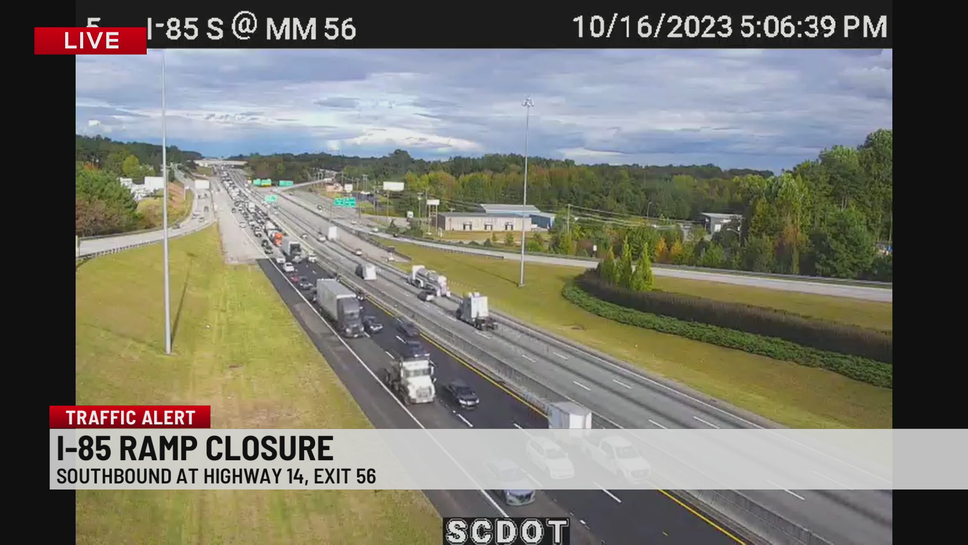 Intermittent closures of I-85 SB set to begin in Greenville Co. – WSPA ...