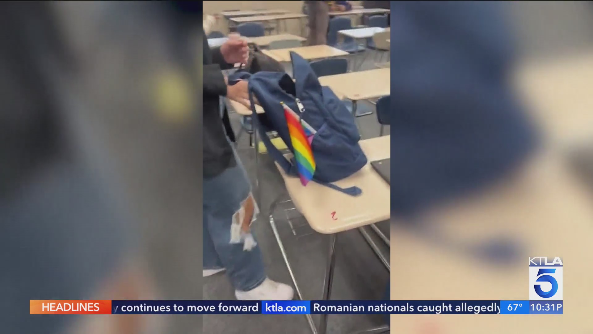 Southern California student protests school flag ban policy; hands out ...