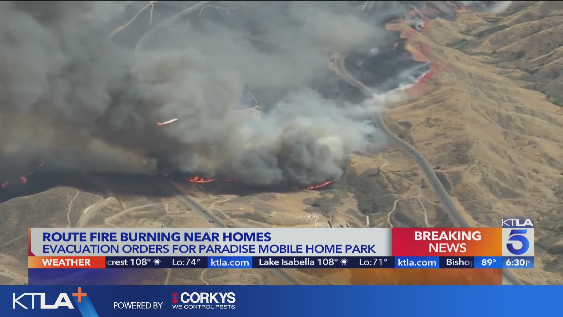 Route Fire grows to over 1,000 acres near Castaic – KTLA