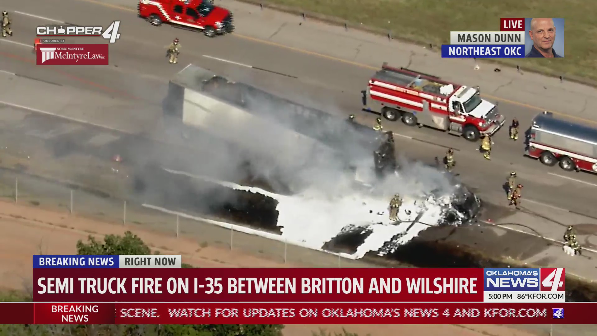 Semi truck fire on I-35 between Britton and Wilshire – KFOR.com ...