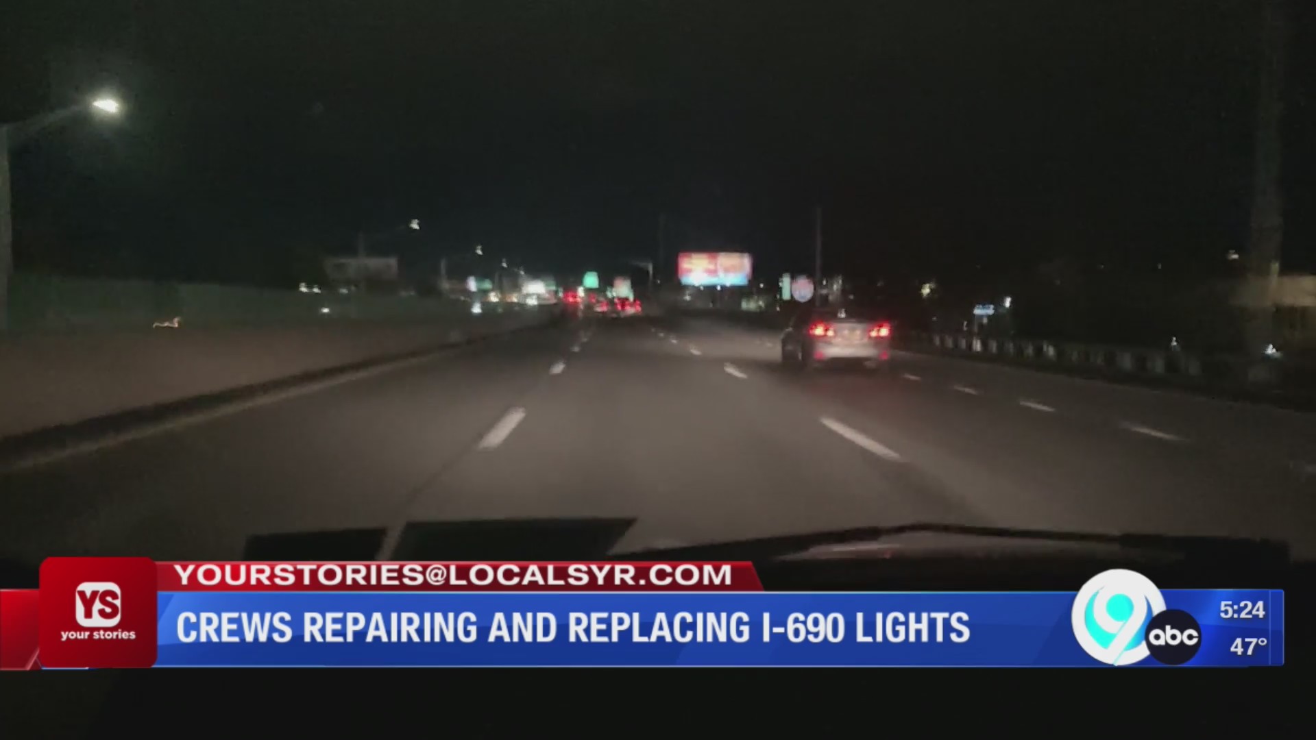 Crews repairing and replacing I-690 lights – WSYR