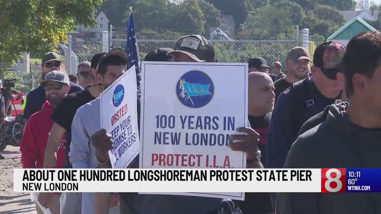 Longshoremen’s union protests at New London pier – WTNH.com