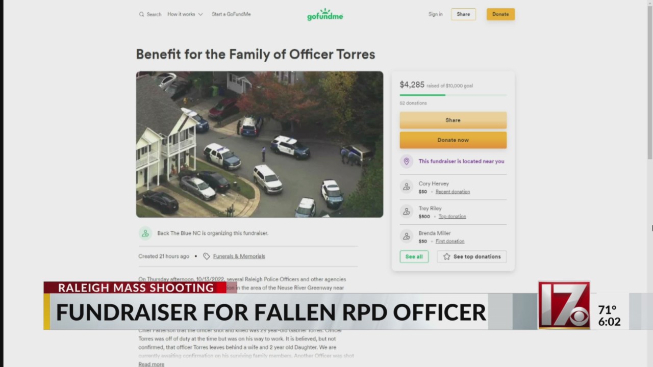 GoFundMe created for fallen Raleigh officer in mass shooting – CBS17.com